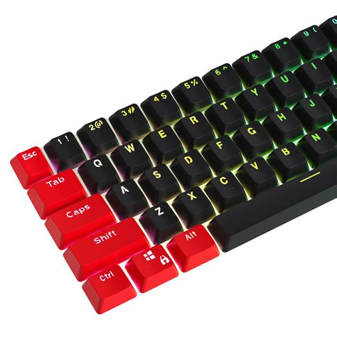 Buy Whysp 61 Keycaps 60 Percent Red And Black Keycaps Set Pbt Oem Custome Keycap With Key