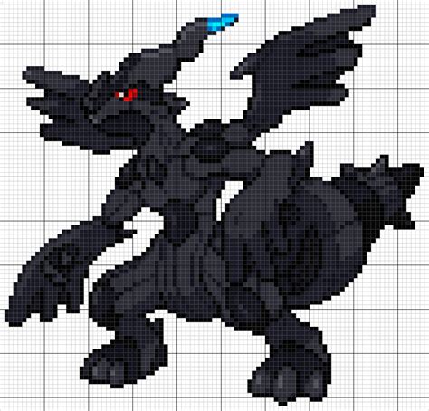 Zekrom Pokemon Pixel Art Pattern Pixel Art Pokemon Pixel Art Pattern
