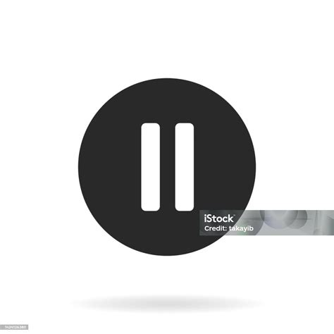 일시 중지 아이콘 벡터 일러스트레이션 플랫 디자인 스타일 벡터 일시 중지 아이콘입니다 일시 정지 버튼에 대한 스톡 벡터 아트 및 기타 이미지 Istock