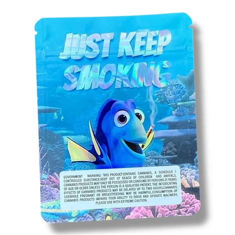 Deep Fried Just Keep Smoking 3 5g Sticker Mylar Bag Packaging Only