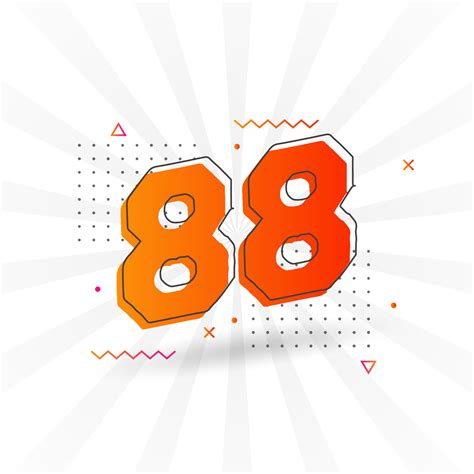 88 Number Vector Font Alphabet Number 88 With Decorative Element Stock