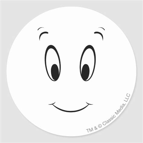 Casper Smiley Face Classic Round Sticker Zazzle Smiley Face Round