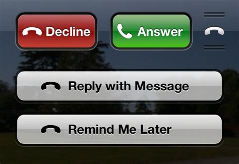 An Image Of A Cell Phone Screen With The Text Deline Reply With Message And Remind Me Later