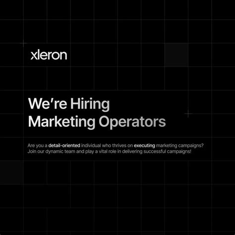 Were Hiring Marketing Operators Position Marketing Operator
