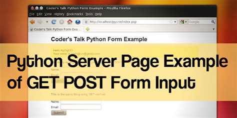 Python Server Pages Example Of Get Post Form Input