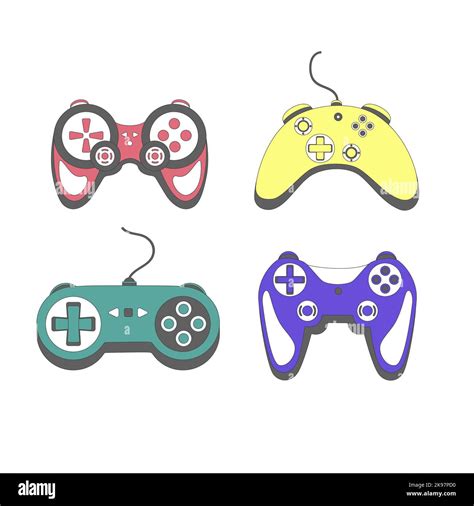 Gamepad In Retro Style Game Controller Vector Illustration Isolated On White Stock Vector Image
