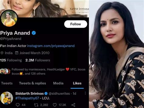 Is Priya Anand Part Of Thalapathy 67 The Actresss Social Media
