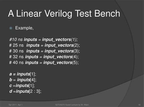 Ppt Introduction To Writing A Test Bench In Hdl Powerpoint Presentation Id 1370154