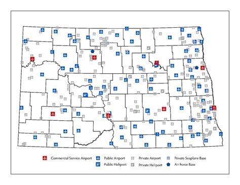 Map Of Airports In North Dakota