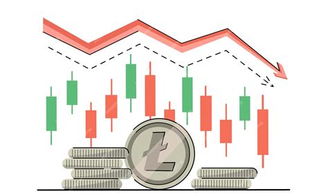 Premium Vector Litecoin Coins Falling Bear Red Down Arrow In The Cryptocurrency Market Bear