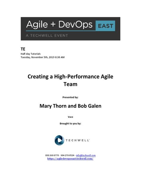 Creating High Performance Agile Teams Pdf Agile Software Development Scrum Software