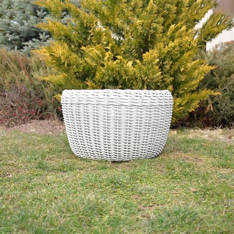 Кашпо большое 45 литров горшок для цветов и растений вазон из ротанга ручной работы цвет