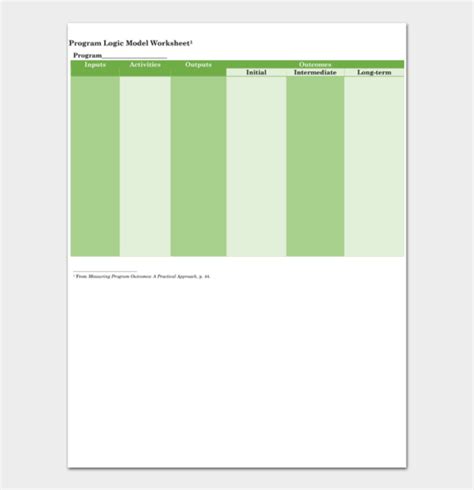18 FREE Logic Model Templates Examples DocFormats Com