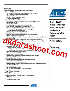 ATMEGA A PU Datasheet PDF ATMEL Corporation