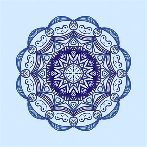Premium Vector A Blue Mandala With A Pattern In The Center