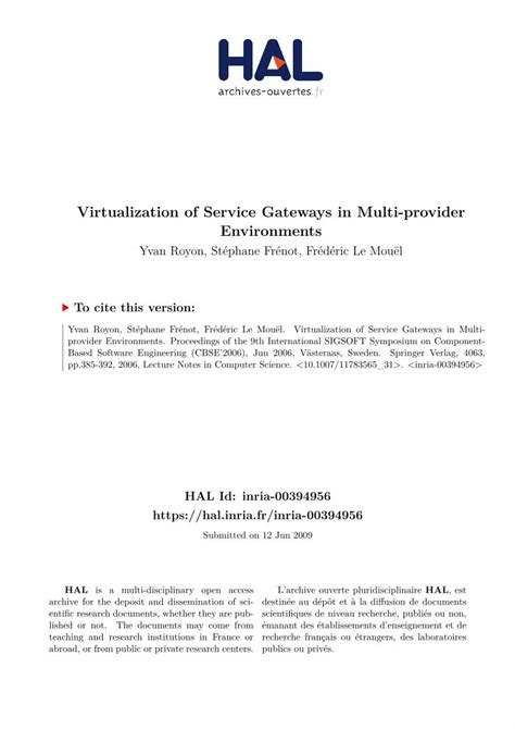 Pdf Virtualization Of Service Gateways In Multi Provider Environments Dokumen Tips