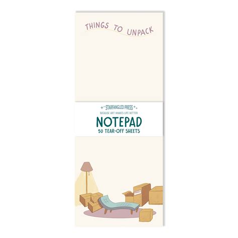 Things To Unpack Notepad Starfangled Press