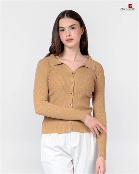 Elizabeth Clothing Blouse Wanita Rajut Kancing Depan 0559 2566 Elizabeth Bags