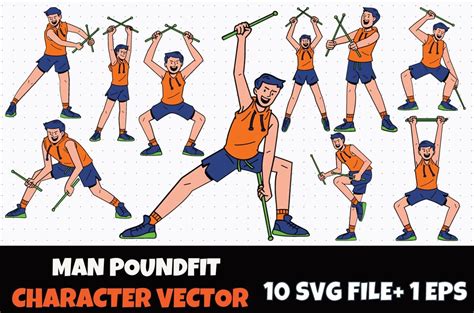 Men Poundfit Workout Svg Vector Set Graphic By Gagestudioofficial