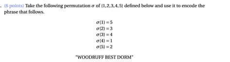 Solved points Take the following permutation σ of Chegg