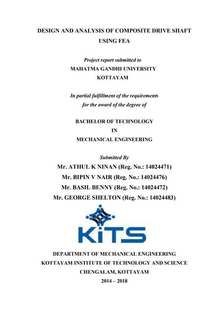 Design And Analysis Of Composite Propellerdriven Shaft Using Fea Pdf