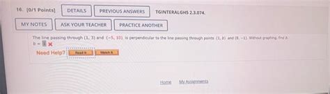 Solved The Line Passing Through 13 And −510 Is