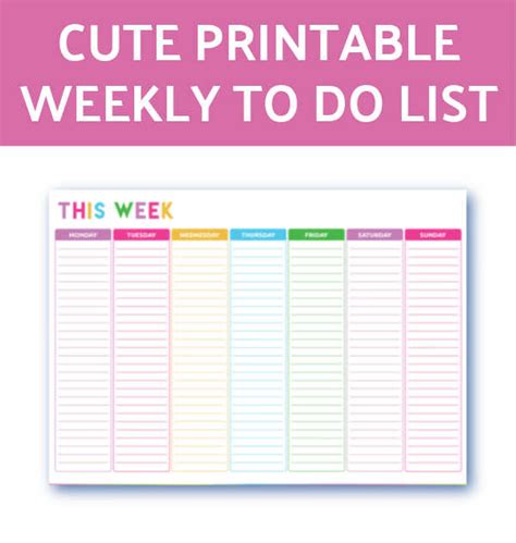 Weekly To Do List Free Printable Design Talk