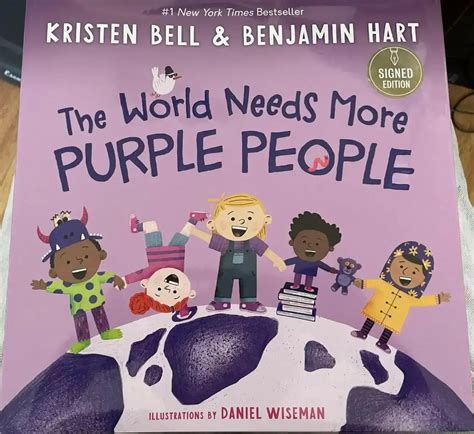 Kristen Bell Autographed World Needs More Purple People Hardcover