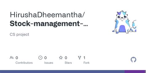 Github Hirushadheemanthastock Management System Php Cs Project