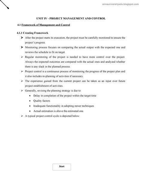 Spm Unit 4 Notes Nill Unit Iv Project Management And Control 4