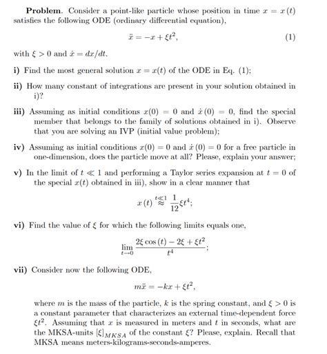 Solved Problem Consider A Point Like Particle Whose Chegg Com