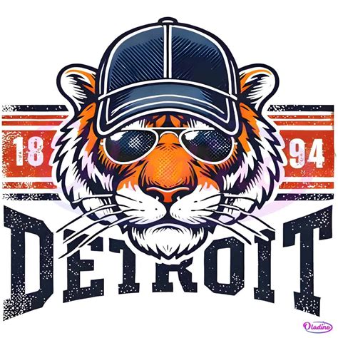 Vintage Detroit Tigers Mascot Est 1894 Baseball Fans Png Free Download