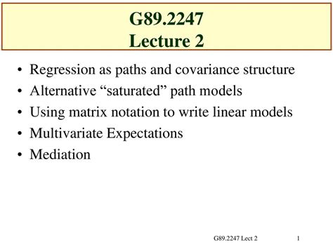 G Lecture 2 Regression As Paths And Covariance Structure Ppt Download