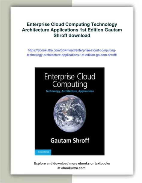 Enterprise Cloud Computing Technology Architecture Applications 1st