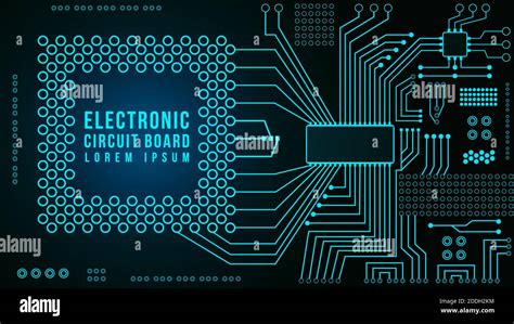 Circuit Board Blue Abstract Technology Background Motherboard Vector Illustration Stock Vector