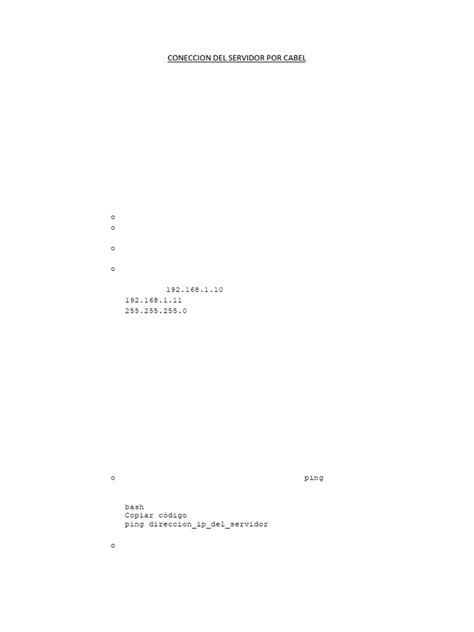 Coneccion Del Servidor Por Cabel Pdf