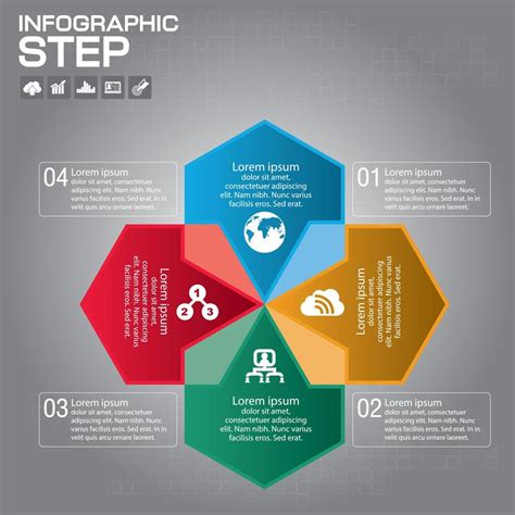 Flat Business Presentation Vector Slide Template With Venn Diagram
