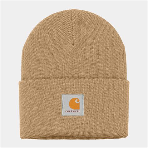 Carhartt Acrylic Watch Hat Dusty Hamilton Brown Stencil