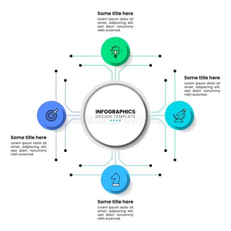 Infographic Template Linked Circles With 4 Steps Connected To The