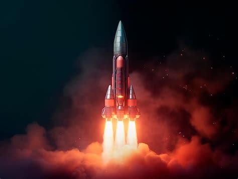 Premium Ai Image Rocket Launch Into Space Generative Ai