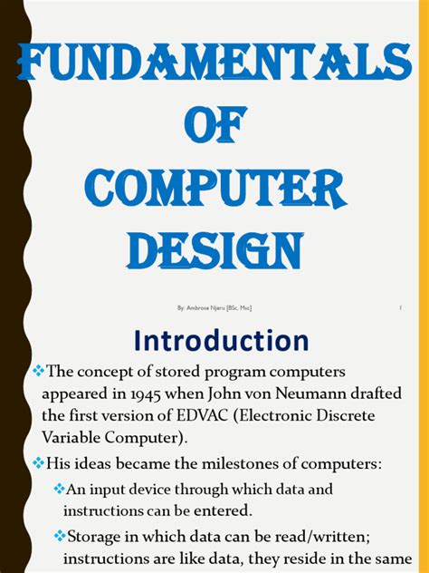 Fundamentals Of Computer Design Pdf Computer Architecture Central Processing Unit