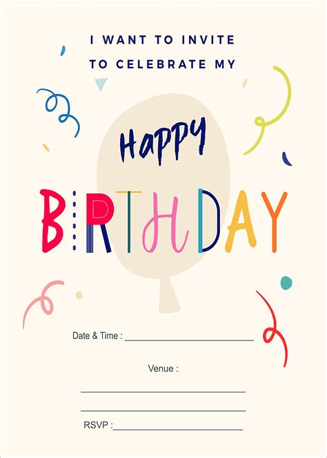 Free Printable Whimsical Birthday Party Invitation Template 41 Off