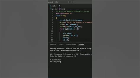 How To Generate Fibonacci Series In C Language💞😍 Shortvideo Reels Programming Coding Shorts