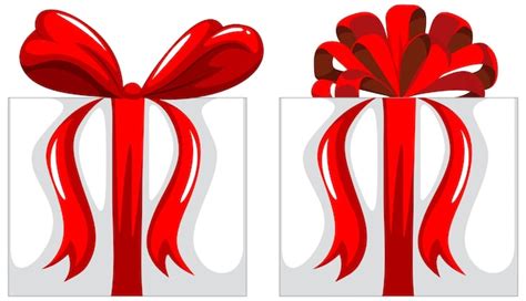 Caja De Regalo Con Cinta Roja Vector Gratis