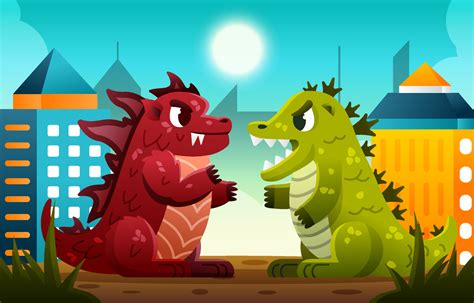 Cute Godzilla Concept 20521281 Vector Art At Vecteezy