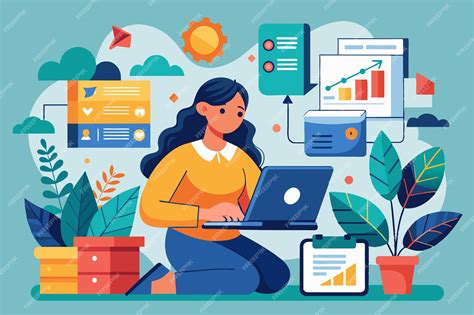 A Woman Is Engaged In Uploading Data And Backing Up Files In Her Cozy Home Office Setup