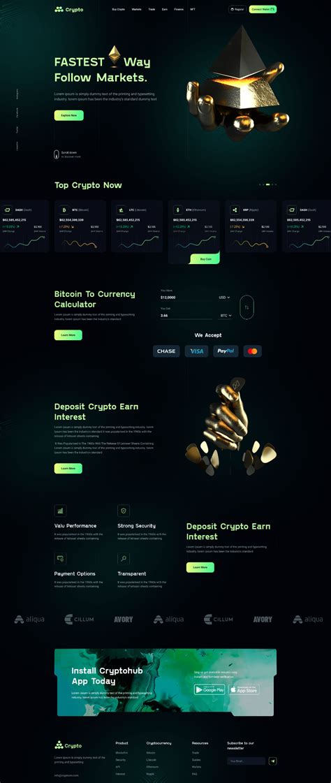 Cryptocurrency Website Exploration Asibul Asik Diseño de sitios web Diseño web inspiración