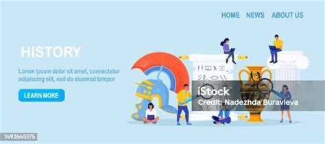 역사 학교 과목 고고학 학생들은 세계사 그리스 및 로마 문화를 배웁니다 사람들은 고대 글쓰기 예술 작품 건축을 연구합니다 과거의 공부 과학 및 교육 역사에 대한 스톡 벡터