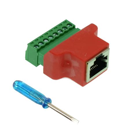5pcs Mixed Color Rj45 To Screw Terminal Adaptor Rj45 To Terminal Block