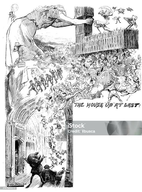 British Satire Caricature Comic Cartoon Illustration 1880～1889年のベクター